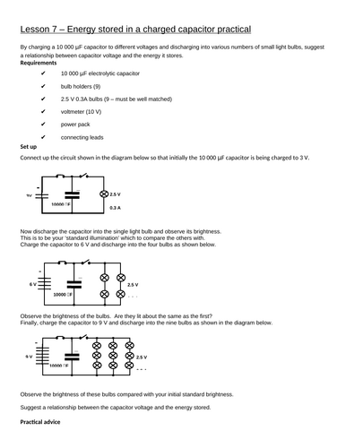 Energy Stored Capacitor Physics CIE | Teaching Resources