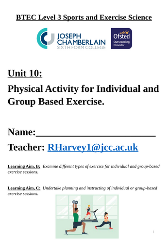 BTEC Level 3 Sport and Exercise Science - Unit 10: Physical Activity ...