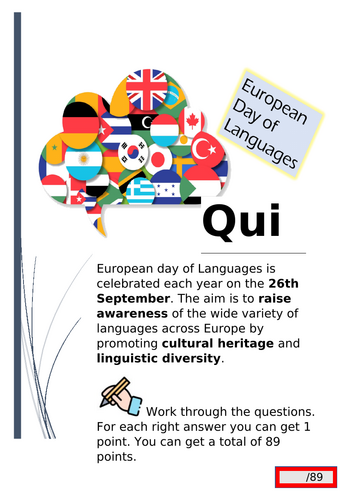European Day Of Languages Quiz | Teaching Resources
