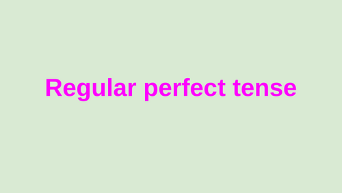 German Perfect Tense with Regular Verbs | Teaching Resources