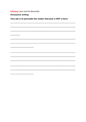 Jack & the Beanstalk Literacy & Science planning and resources ...
