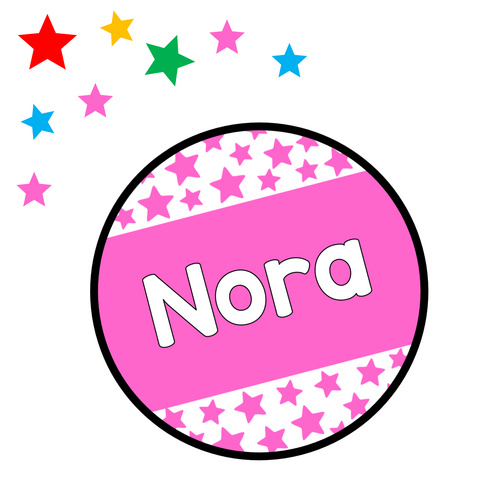 Printable Bright Stars Student Name Labels, Kindergarten Round Name ...