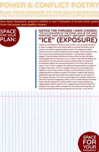 Power & Conflict Poetry: Example Analysis Activities | Teaching Resources
