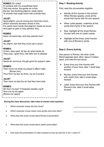 KS3 Romeo & Juliet: Act 1 Scenes 1-5 | Teaching Resources