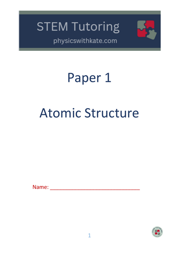 GCSE P1 Atomic Structure Triple Complete workbook with answers ...