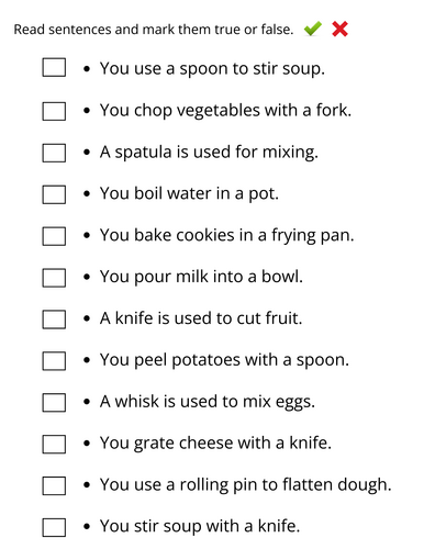 printable matching cooking terms worksheet for kids | Teaching Resources