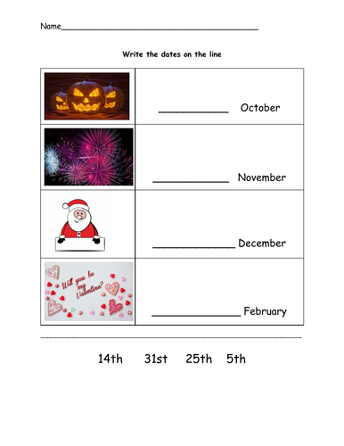 Festivals and Ordinal Numbers ESOL Pre-Entry/Entry 1 ESL/EFL | Teaching ...