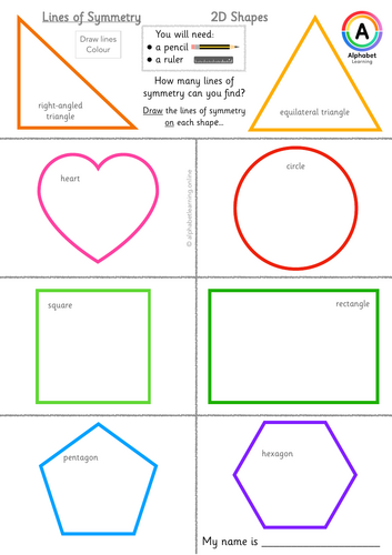 Lines of symmetry 2D shapes investigation | Teaching Resources