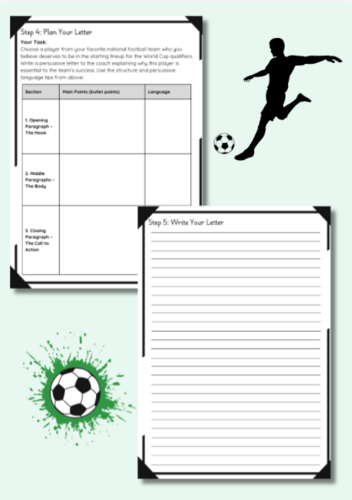 Football World Cup Qualifiers 2024 English Persuasive Letter (to Coach ...