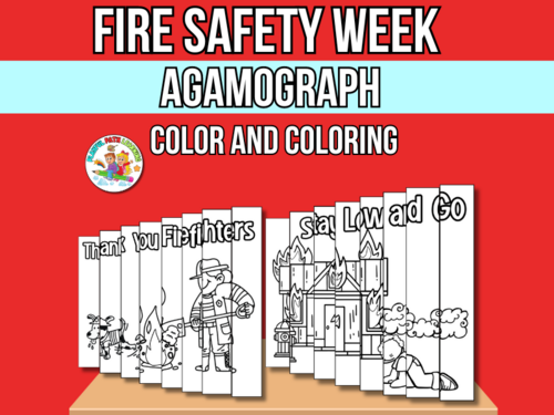 Fire Safety Week Agamograph Art Coloring Activities|Fire Prevention ...
