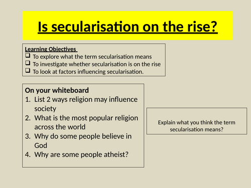 Secularisation | Teaching Resources
