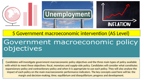 Unit 5: Government macroeconomic intervention (SOW and FULL 4 Week ...