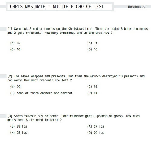 CHRISTMAS MATH - WORD PROBLEMS - ALL FOUR OPERATIONS | Teaching Resources