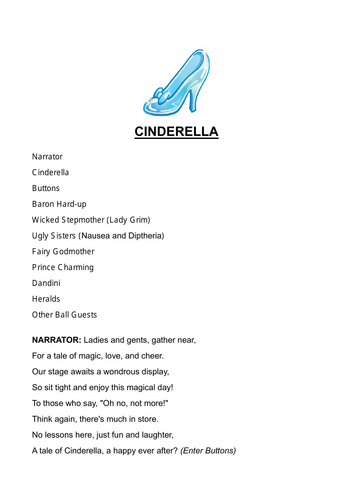 Cinderella: Short Pantomime script | Teaching Resources