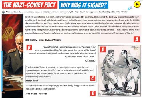 The Nazi - Soviet Pact | Teaching Resources