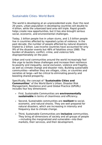 Sustainable cities lesson | Teaching Resources