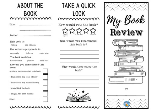 Comprehensive Book Review Trifold | Teaching Resources