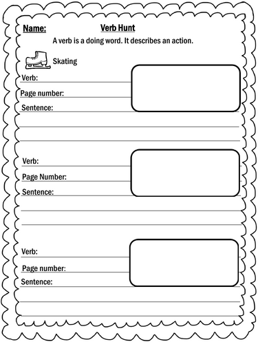 Differentiated Noun and Verb Hunt Worksheets | Teaching Resources