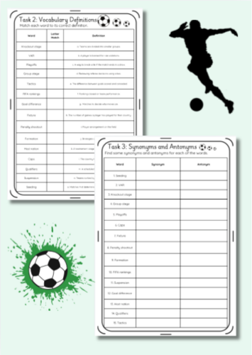 Football World Cup Qualifiers 2024 English Vocabulary and Spelling ...