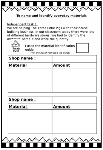 KS1 To name and identify everyday materials | Teaching Resources