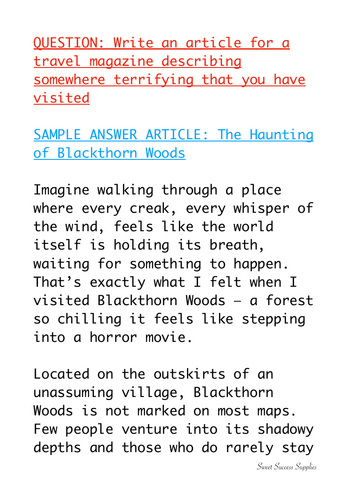 Write an article for a travel magazine describing somewhere terrifying ...