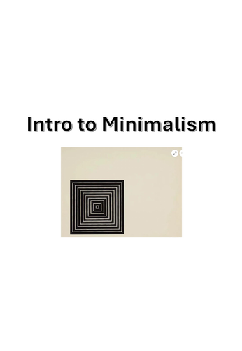 Intro to minimalism - written homework task | Teaching Resources