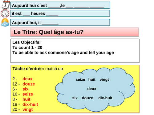 Y7 - Quel âge as-tu? - Tell age in French | Teaching Resources