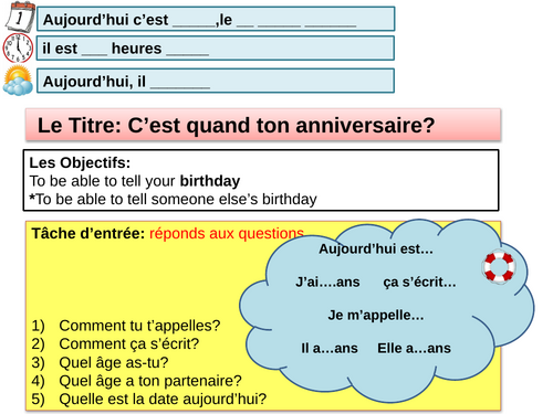 Y7 - Mon anniversaire - Birthday in French | Teaching Resources