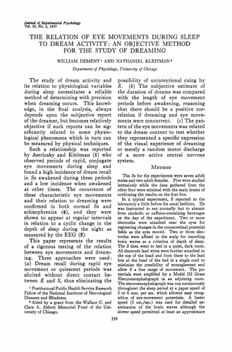 Dement & Kleitman | Teaching Resources