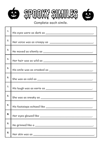 Halloween Creative Writing - Describing a Spooky Character | Teaching ...