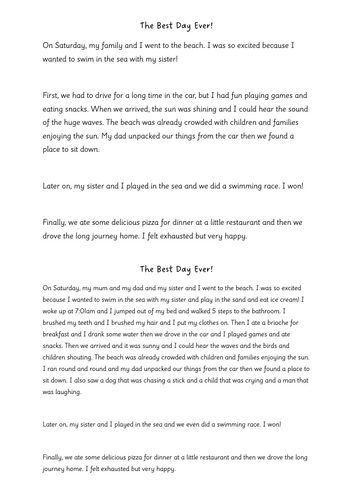 Recount Example Good/Bad | Teaching Resources