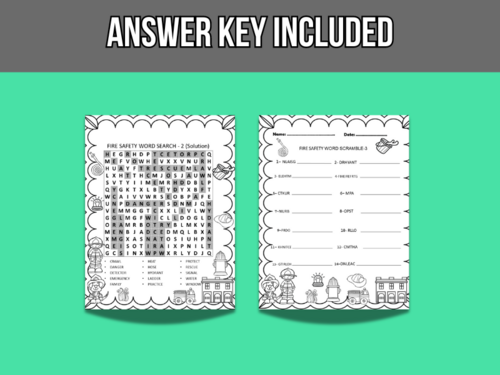 Fire Safety Week Word Search and Word Scramble Puzzles-Morning Work ...
