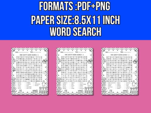 Fire Safety Week Word Search and Word Scramble Puzzles in French ...