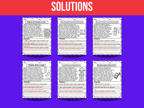 Spanish Fire Safety Week Reading Comprehension Passages and Question ...