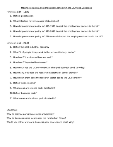 AQA GCSE Geography - Changing Economic World | Teaching Resources