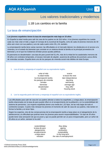 AQA A level_1.1B_Los valores tradicionales y modernos_Los cambios en la ...