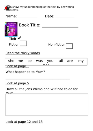 ORT Level 3 Reading Comprehension - Queen's Maid | Teaching Resources