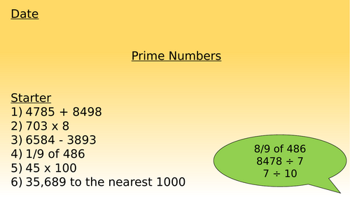 Year 5 Multiplication and Division - Prime Numbers Lesson | Teaching ...