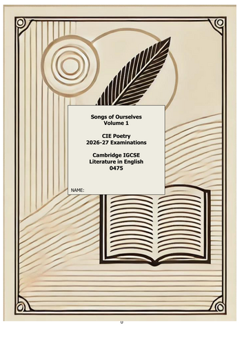 CIE Cambridge IGCSE Poetry 2026 onwards- Songs of Ourselves Volume 1 ...