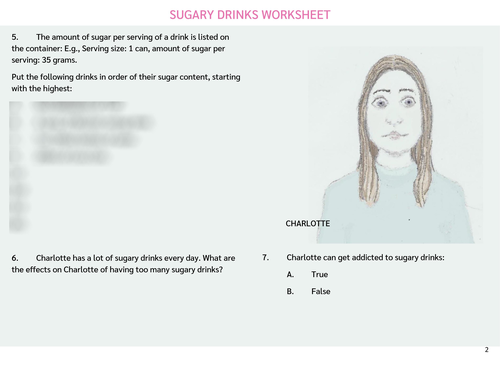 Sugary Drinks Worksheet (UK) | Teaching Resources
