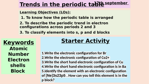 Trends in the properties of period 3 AQA Year 1/AS chemistry | Teaching ...