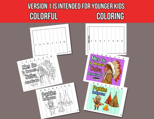 Spanish Native American Heritage Month Agamograph Art Coloring ...