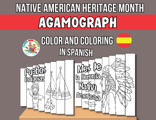 Spanish Native American Heritage Month Agamograph Art Coloring ...