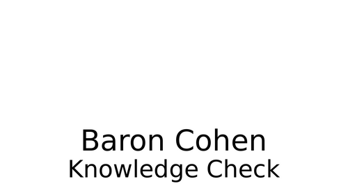 Baron Cohen et al 2001 CIE | Teaching Resources