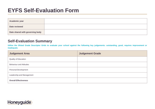 EYFS self-evaluation bundle | Teaching Resources
