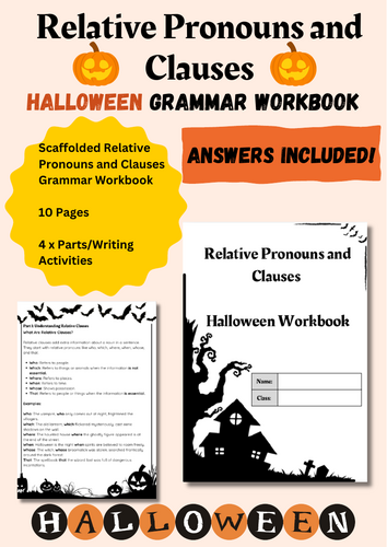 Halloween English Grammar Relative Pronouns and Relative Clauses ...