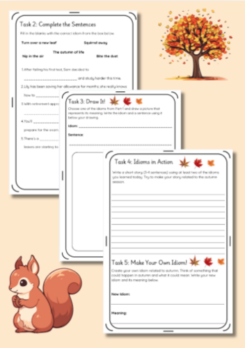 Autumn / Fall Idioms Figurative Language English Workbook | Teaching ...