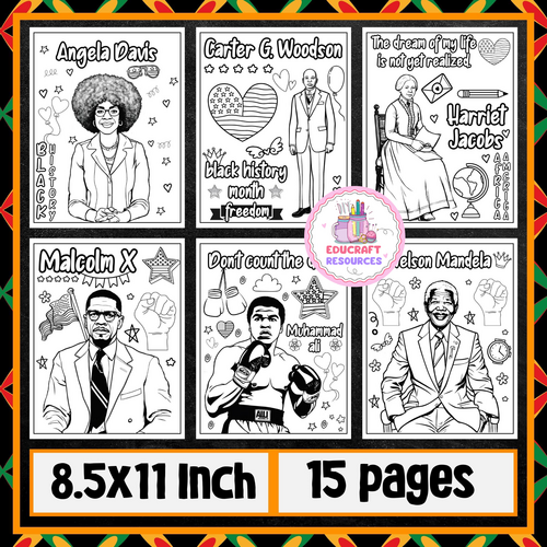 Black History Month Heroes Coloring Pages | famous Black figures ...