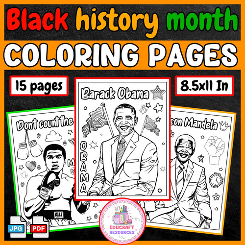 Black History Month Heroes Coloring Pages | famous Black figures ...