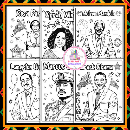 Black History Month Heroes Coloring Pages | famous Black figures ...